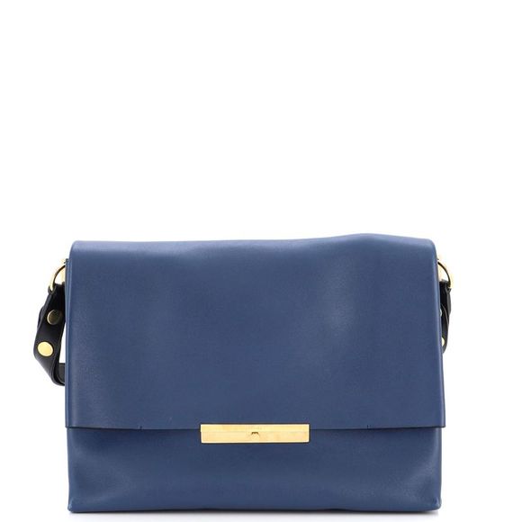 Celine | Bags | Celine Blade Shoulder Bag Leather Blue | Poshmark